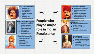 'Renaissance in India, 19th Century India and 20th Century India | PPTX