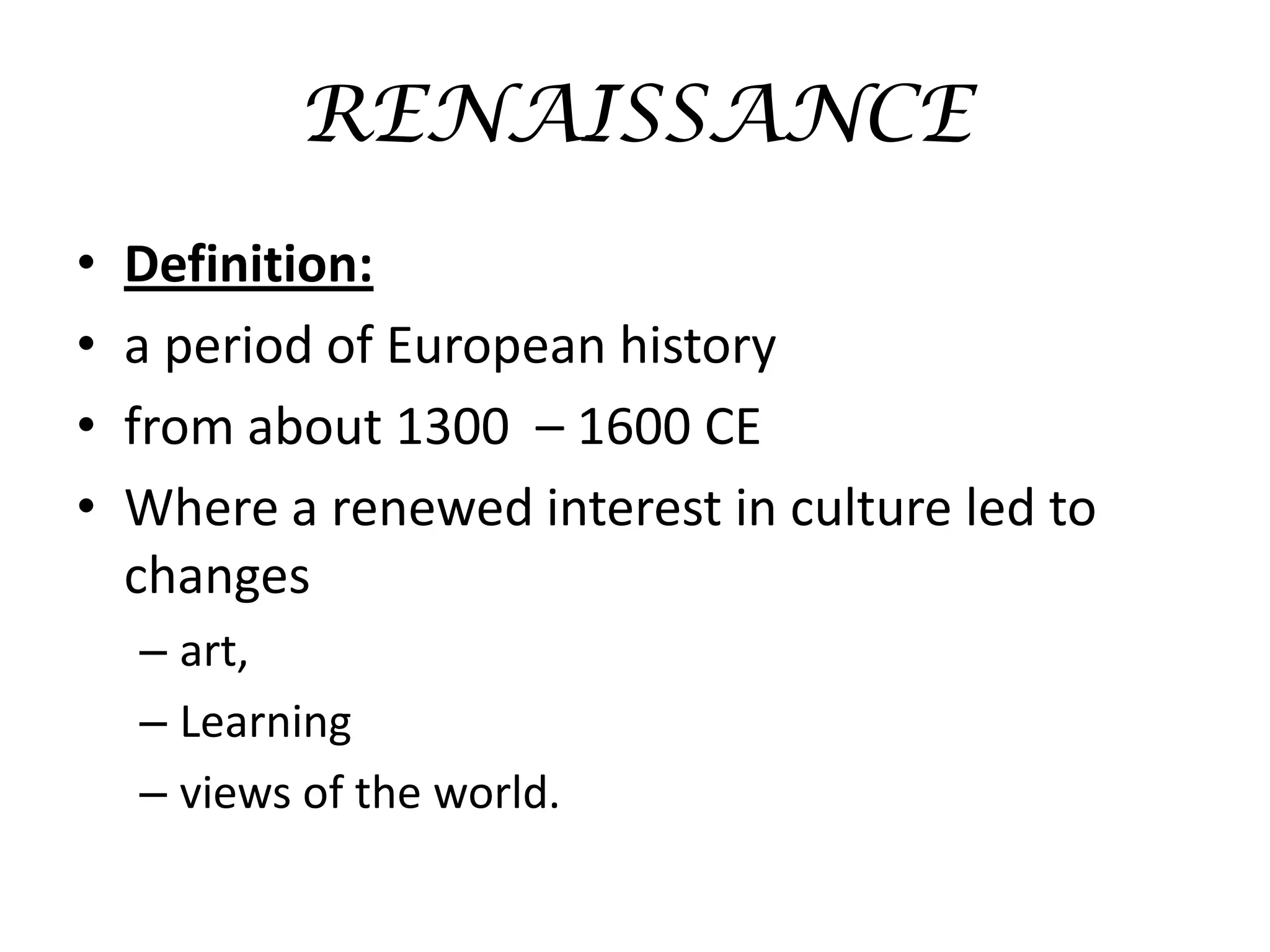 Renaissance intro | PPT