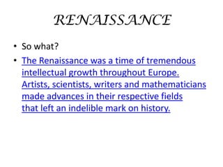 Renaissance intro | PPTX