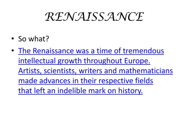 Renaissance intro | PPT
