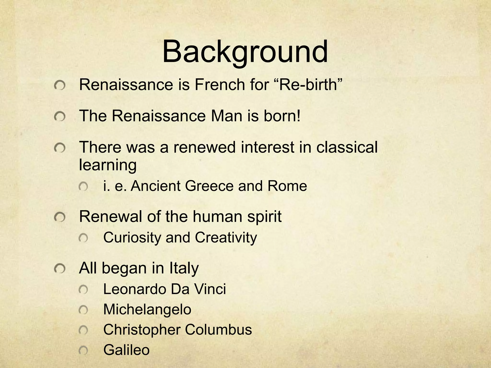 Renaissance introduction pp | PPT