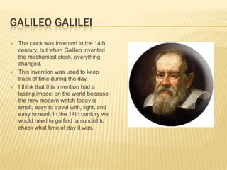 Renaissance Inventions Clock