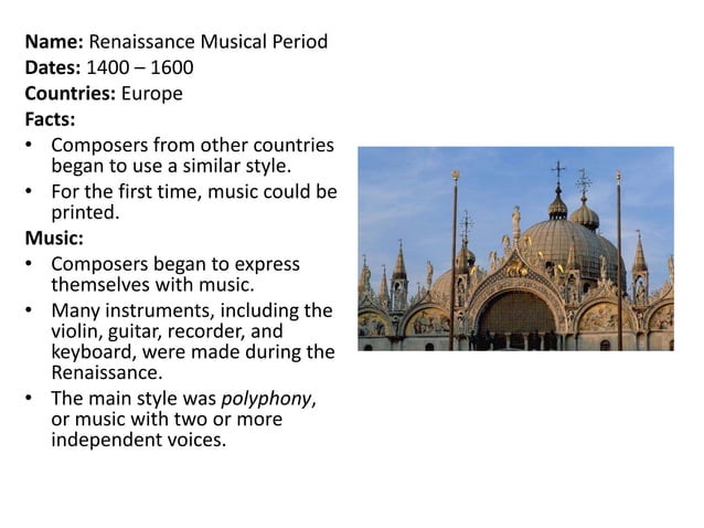 Renaissance music | PPT