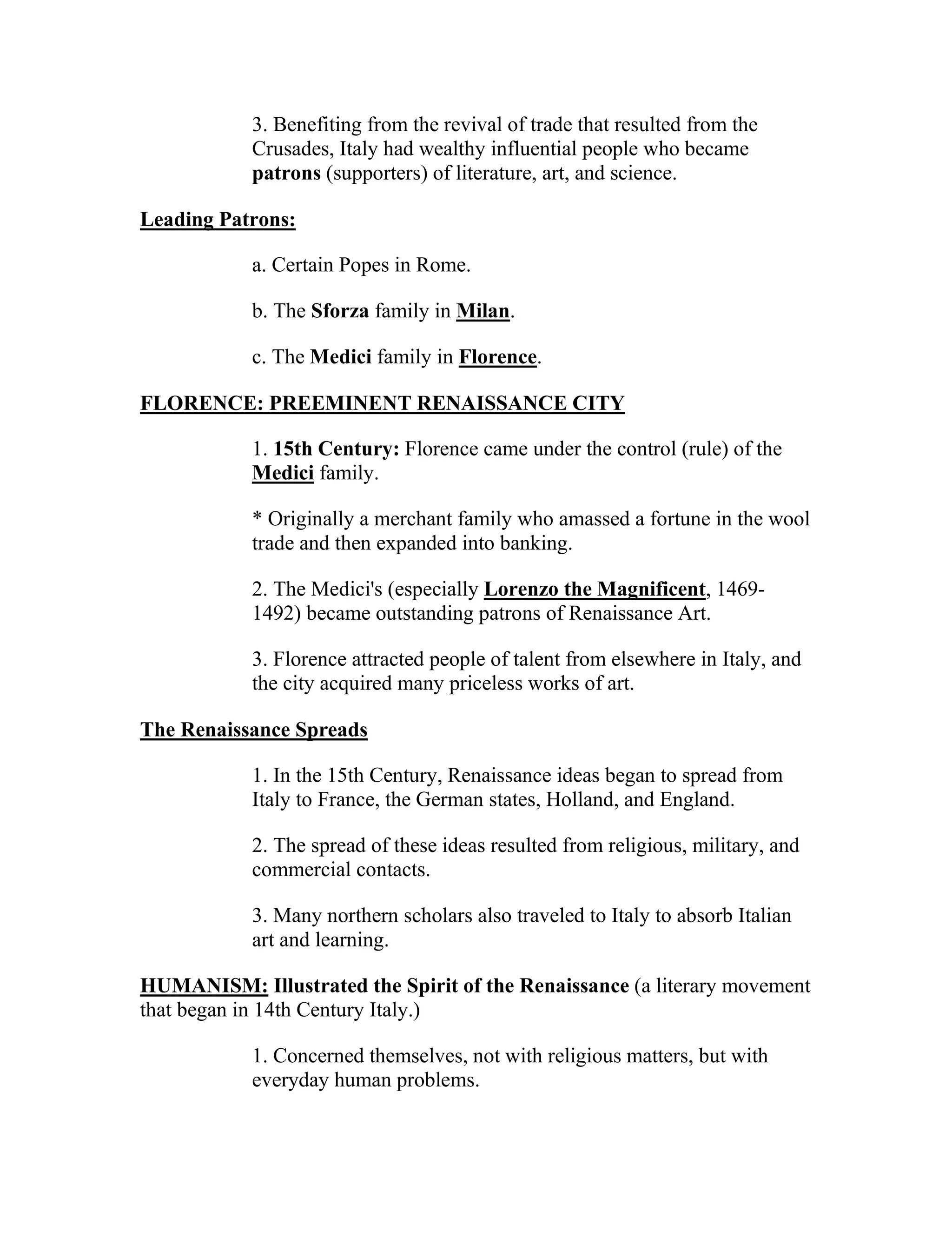 Renaissance notes sir naveed yousaf semester 1 | PDF