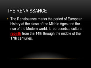 Renaissance period an overview | PPTX
