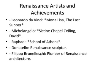 Renaissance Presentation History Grade 8 | PPT