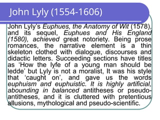 Renaissance Prose.ppt. in history of English. | PPT