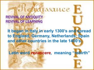 Renaissance and Education | PPSX