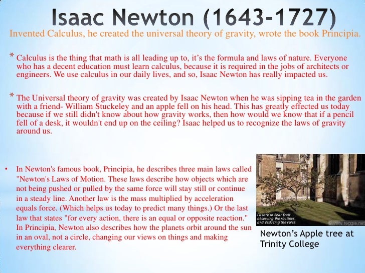Isaac Newton Timeline Important Events