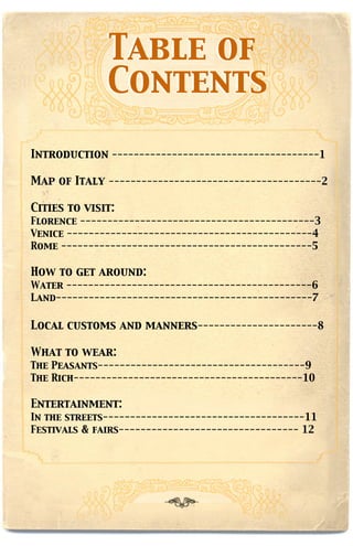 Renaissance Travel Guide | PAGES