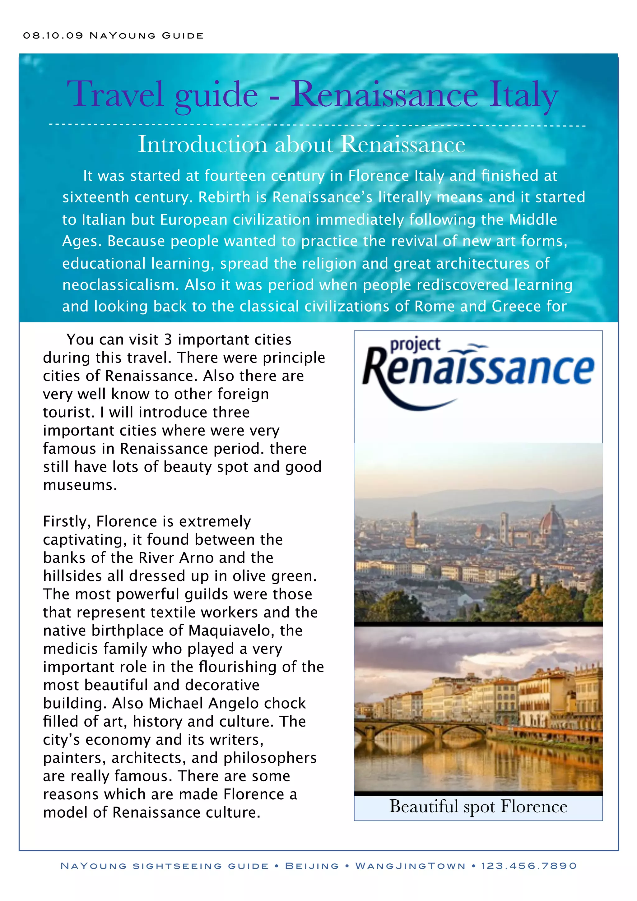 Renaissance Travel Guide Na Young | PDF