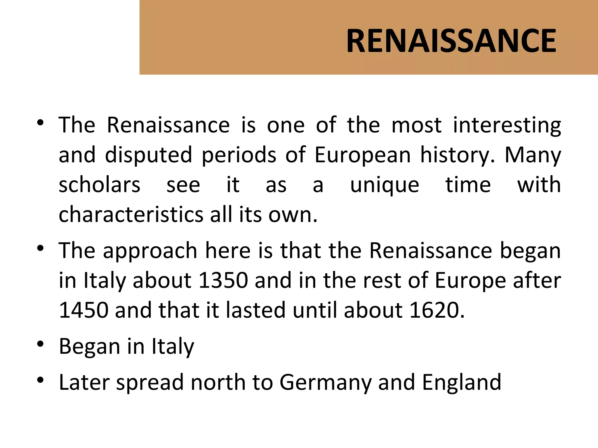 THE RENAISSANCE PERIOD: LITERATURE AND THE AGE | PPS