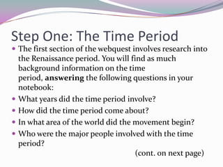 Renaissance webquest | PPT
