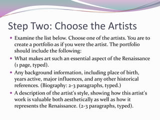 Renaissance webquest | PPT