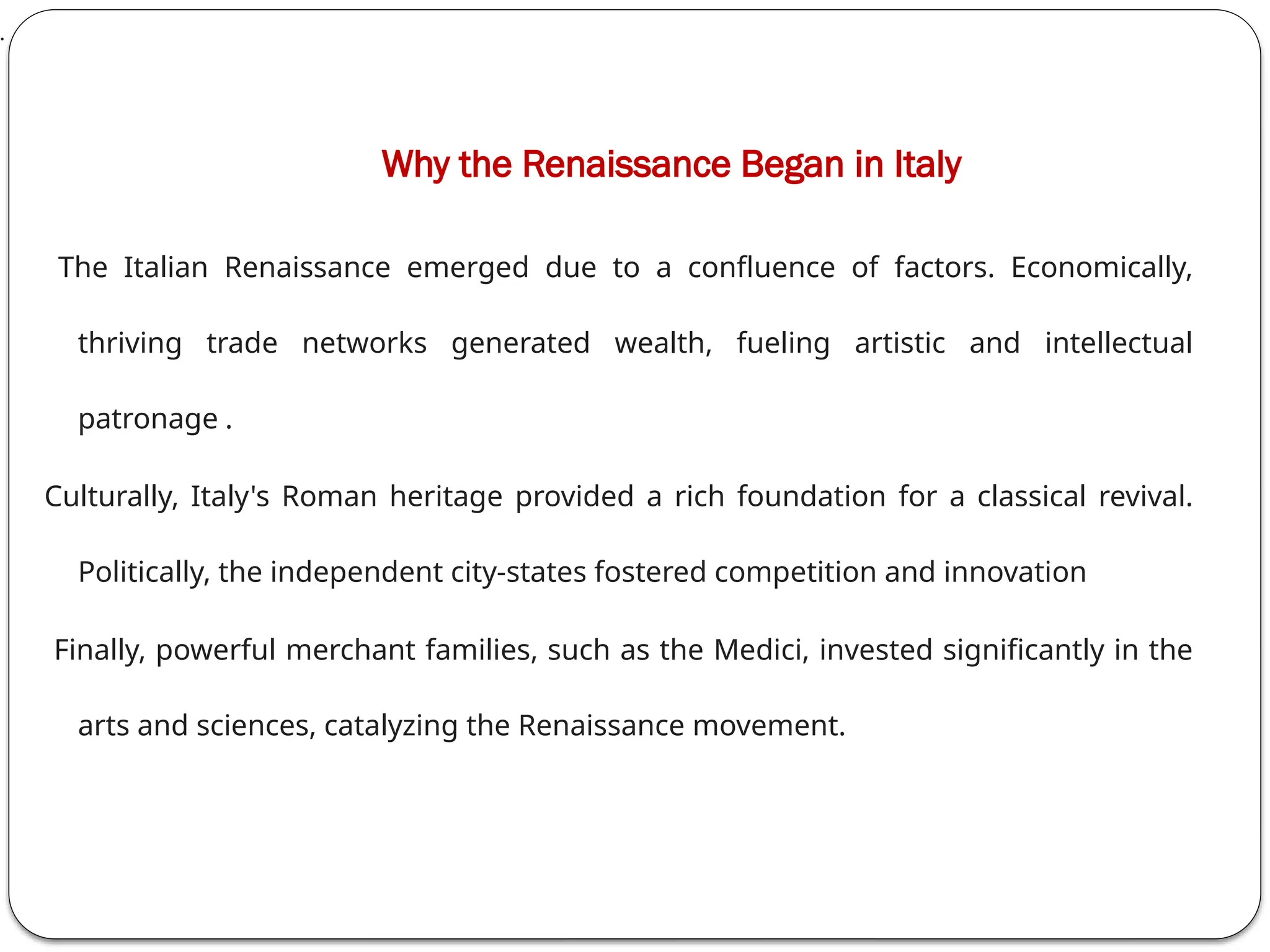 Renaissance Why it Started in Italy.pptx