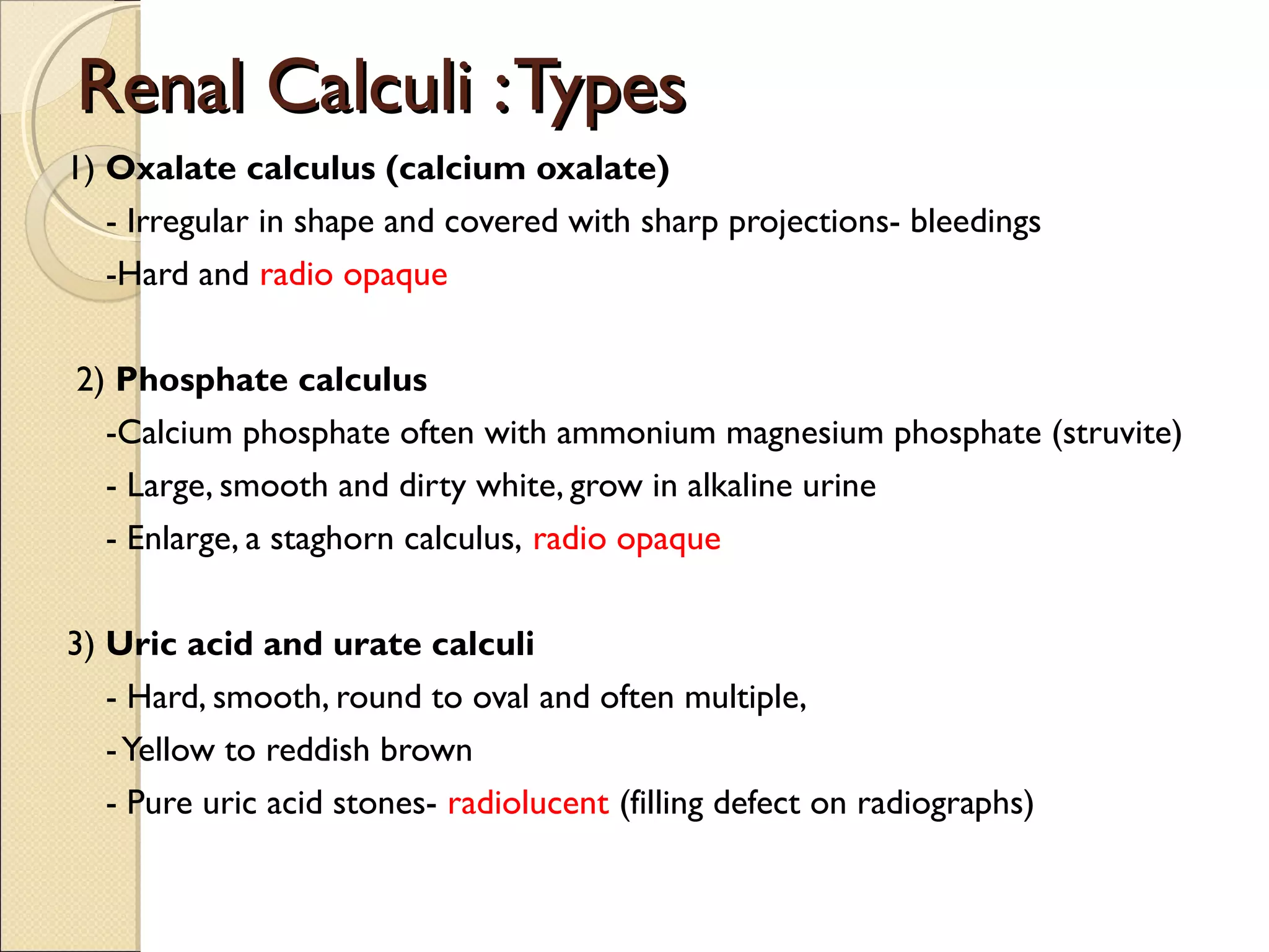 Renal and bladder stones by Sunil Kumar Daha | PPT