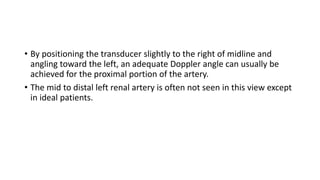 Renal artery Doppler and renal transplant | PPTX