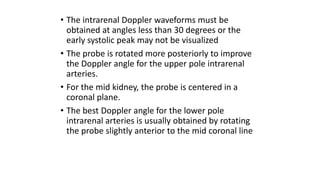 Renal artery Doppler and renal transplant | PPTX