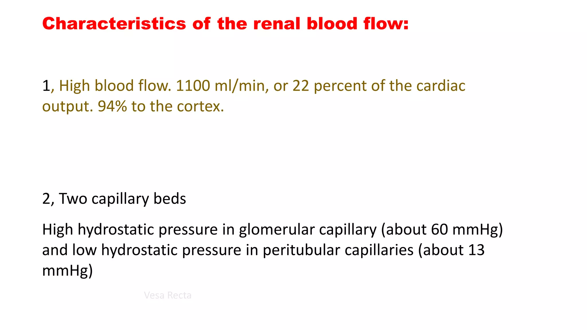 Renal blood flow (The Guyton and Hall physiology) | PPTX