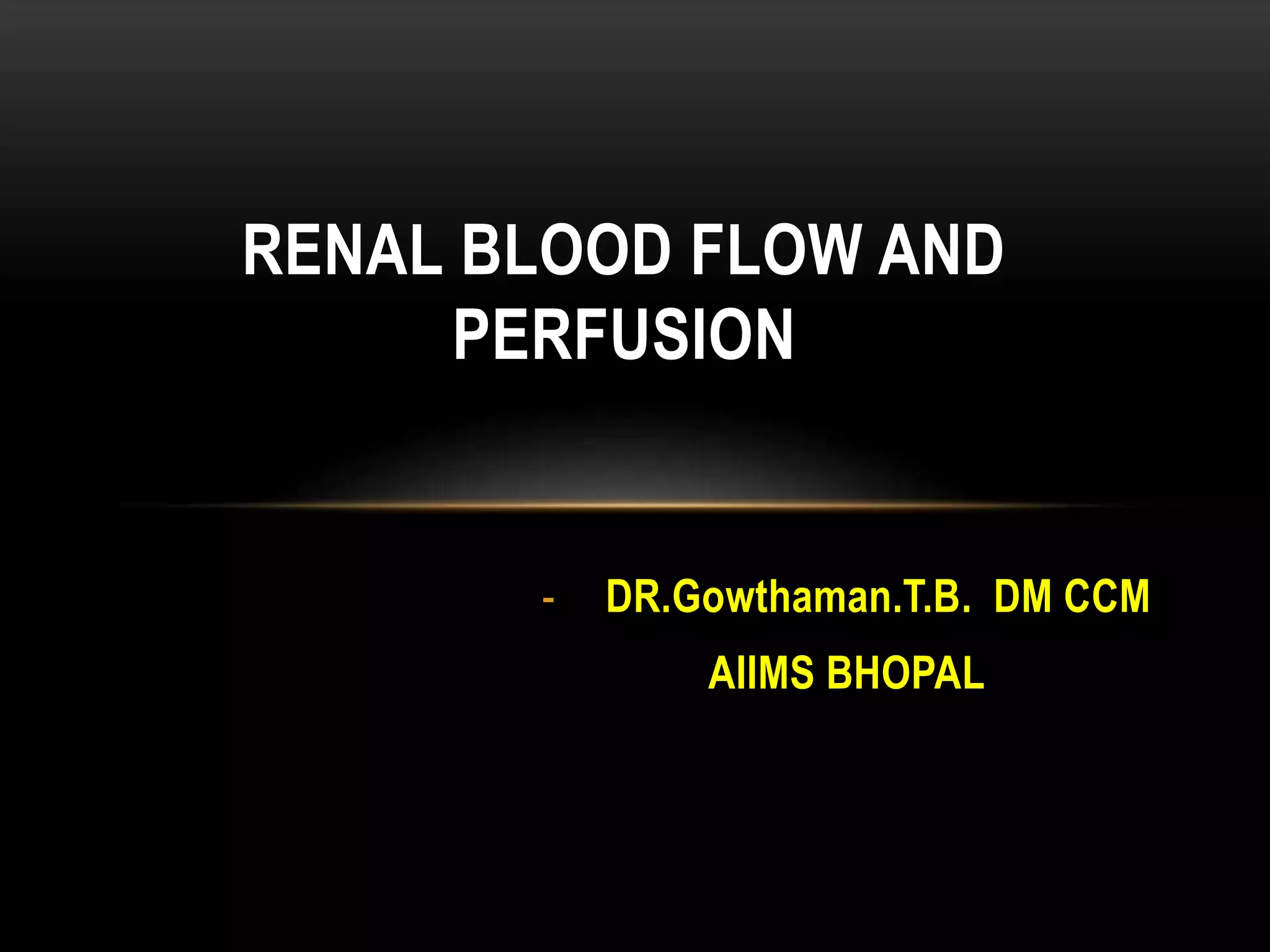 Renal blood flow and perfusion | PPTX