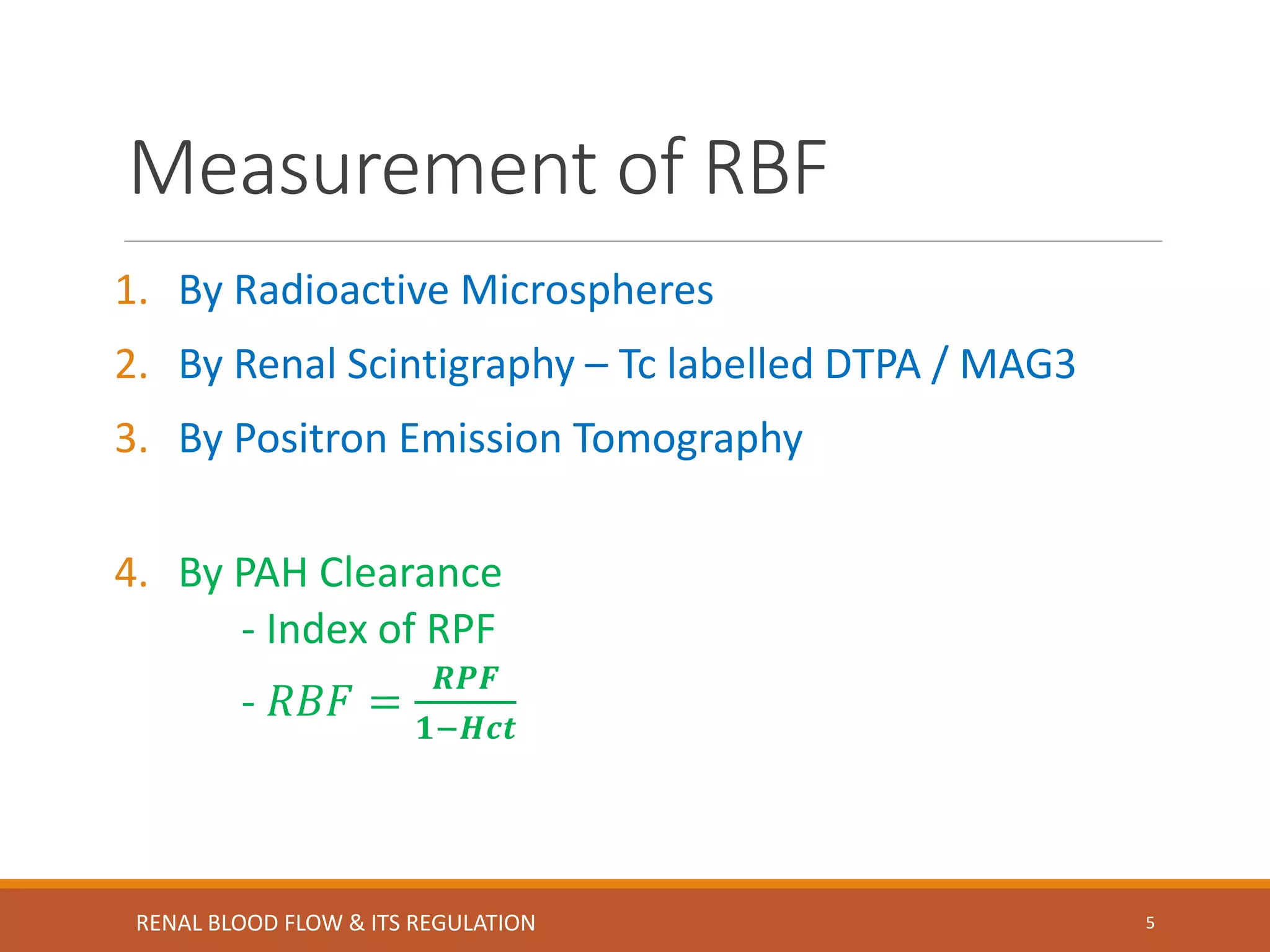 Renal blood flow and its regulation | PPTX