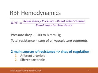 Renal blood flow and its regulation | PPTX