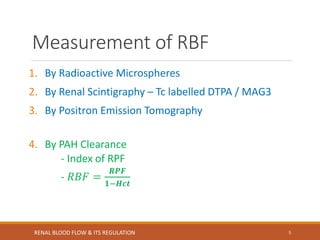 Renal blood flow and its regulation | PPTX