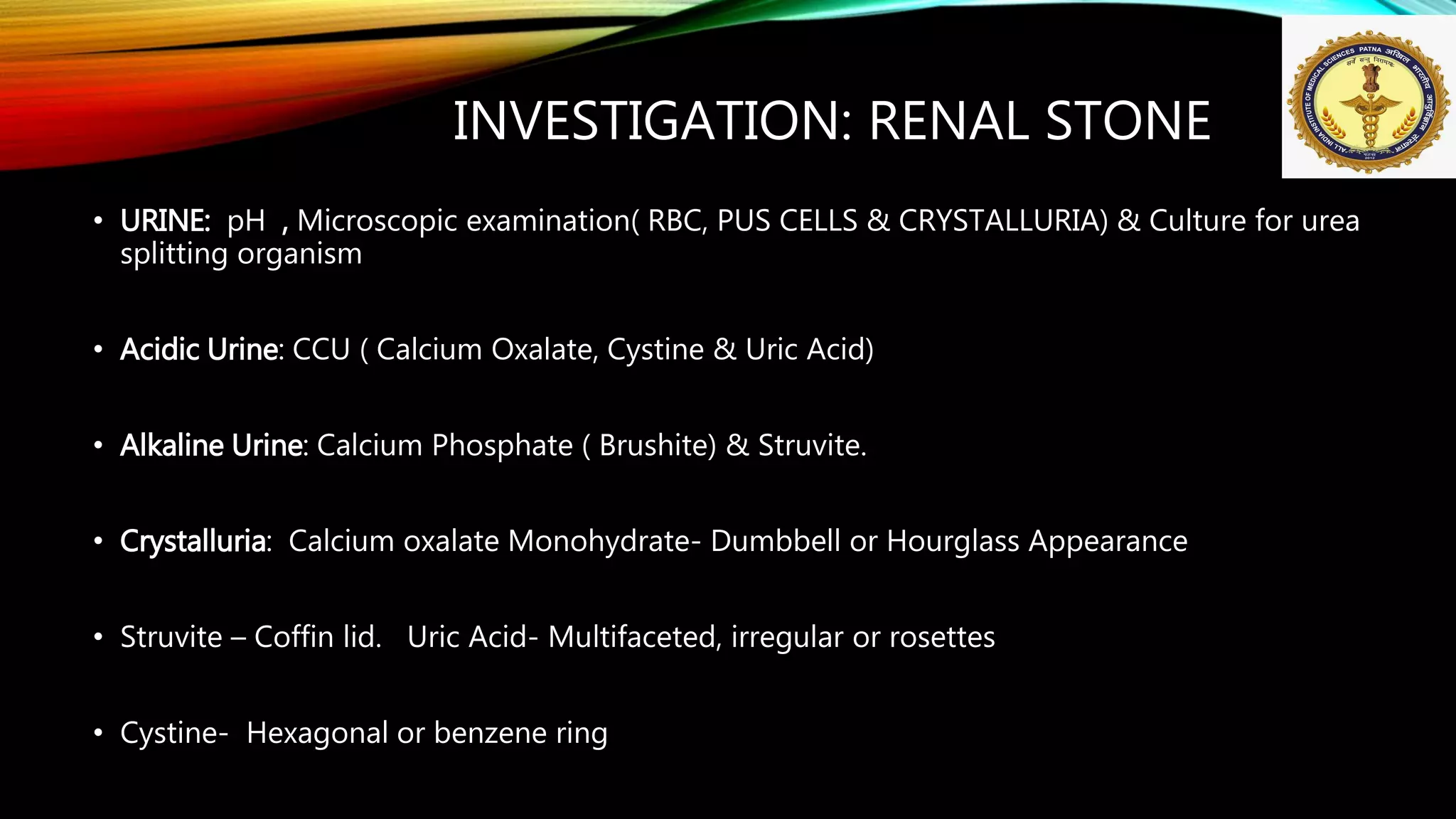 Renal stone by Dr Anil Kumar, Assistant Professor, AIIMS-Patna | PPTX