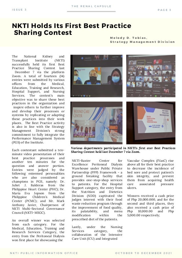 NKTI Renal Capsule 2021 - 4th Quarter | PDF | Infectious Diseases ...