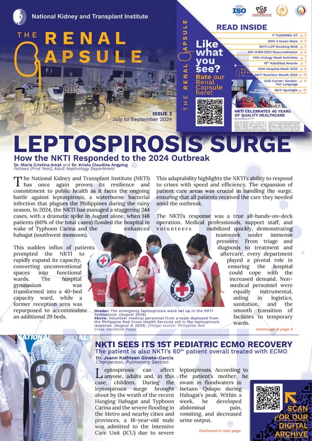 National Kidney and Transplant Institute Renal Capsule 2024 - 3rd Quarter | PDF