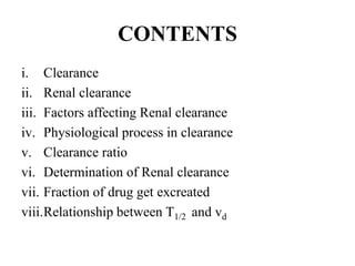 Renal clearance | PPTX