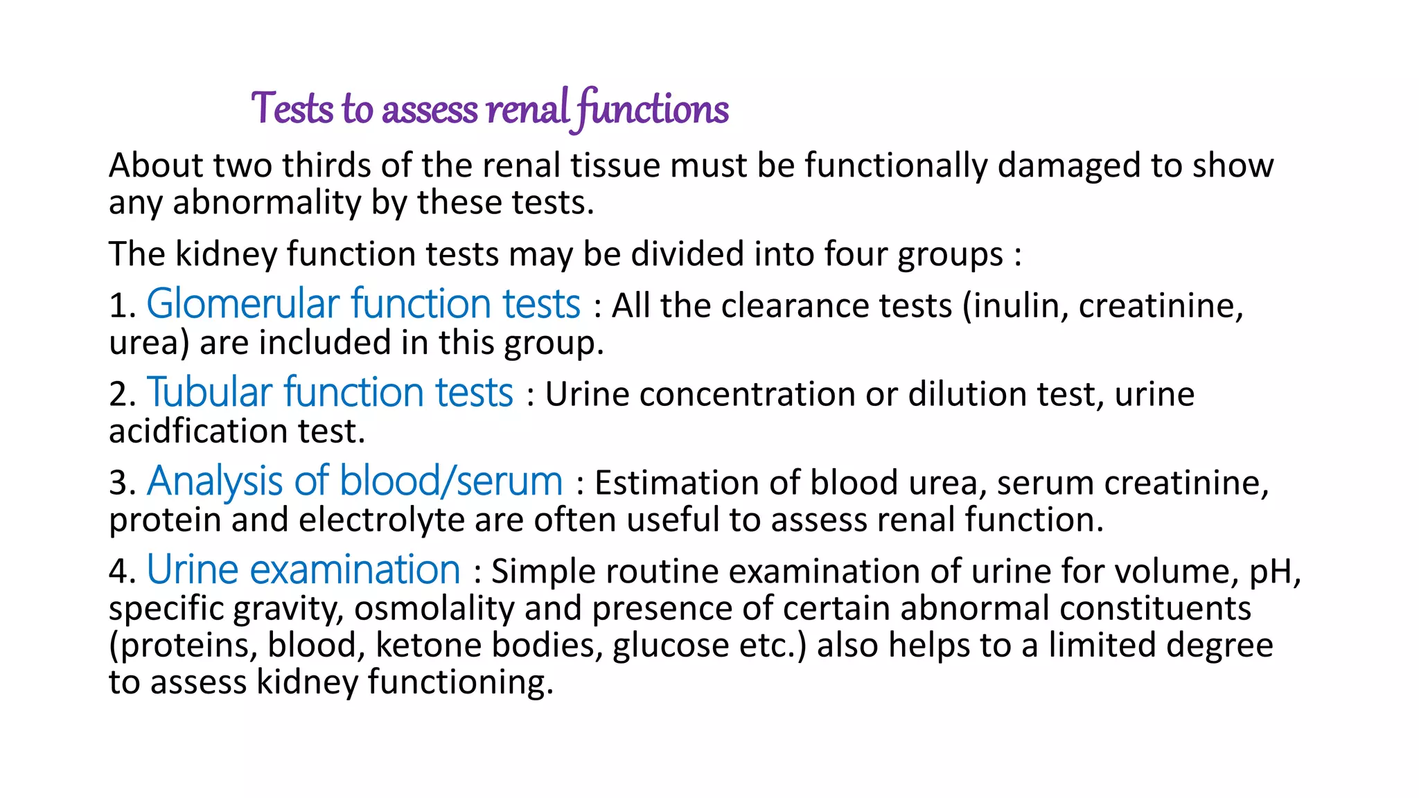 Renal clearance test | PPTX