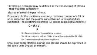 Renal clearance test | PPTX