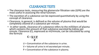 Renal clearance test | PPTX