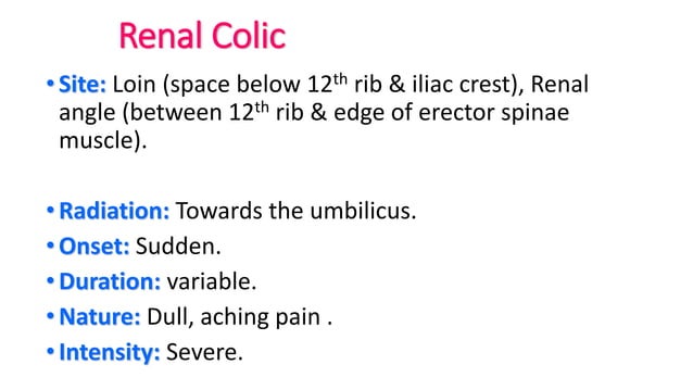 RENAL COLIC. intermittent pain caused by a kidney stone | PPT