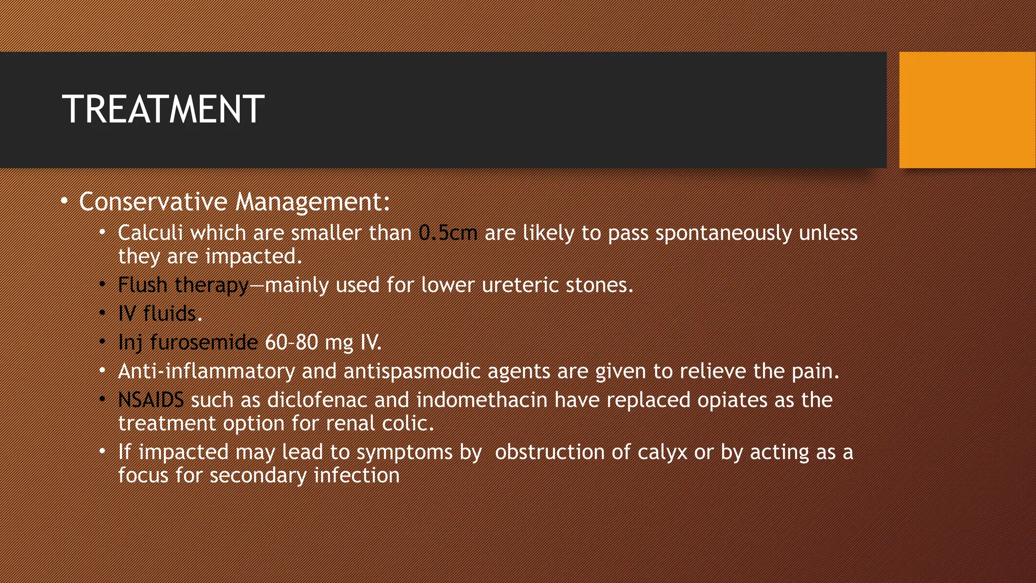 Renal colic- Investigations and treatment.ppt