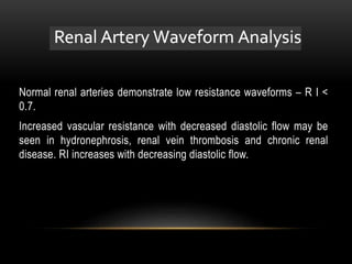 Abnormal Main Renal Artery Waveform