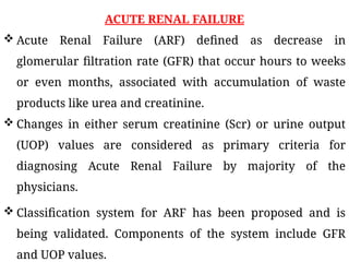Detailed Description on Renal Failure (ARF; CRF; Dialysis) | PPTX ...