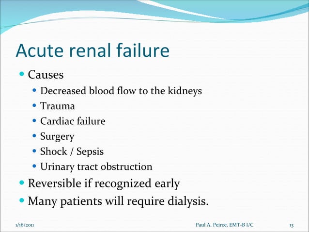 Renal failure and dialysis | PPT | Blood Disorders | Diseases and ...