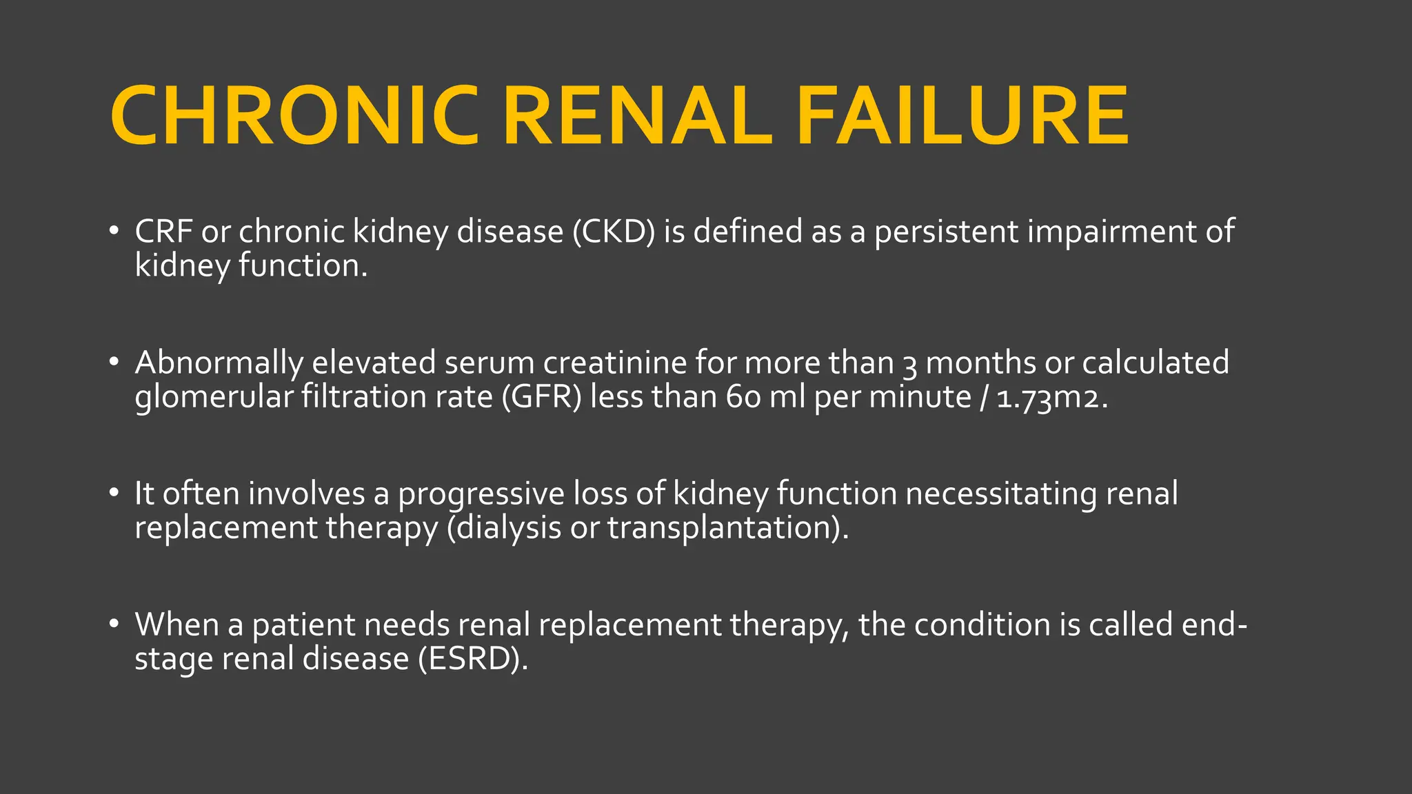RENAL FAILURE - Clinical Syndromes, Acute and Chronic Renal Failure | PPTX
