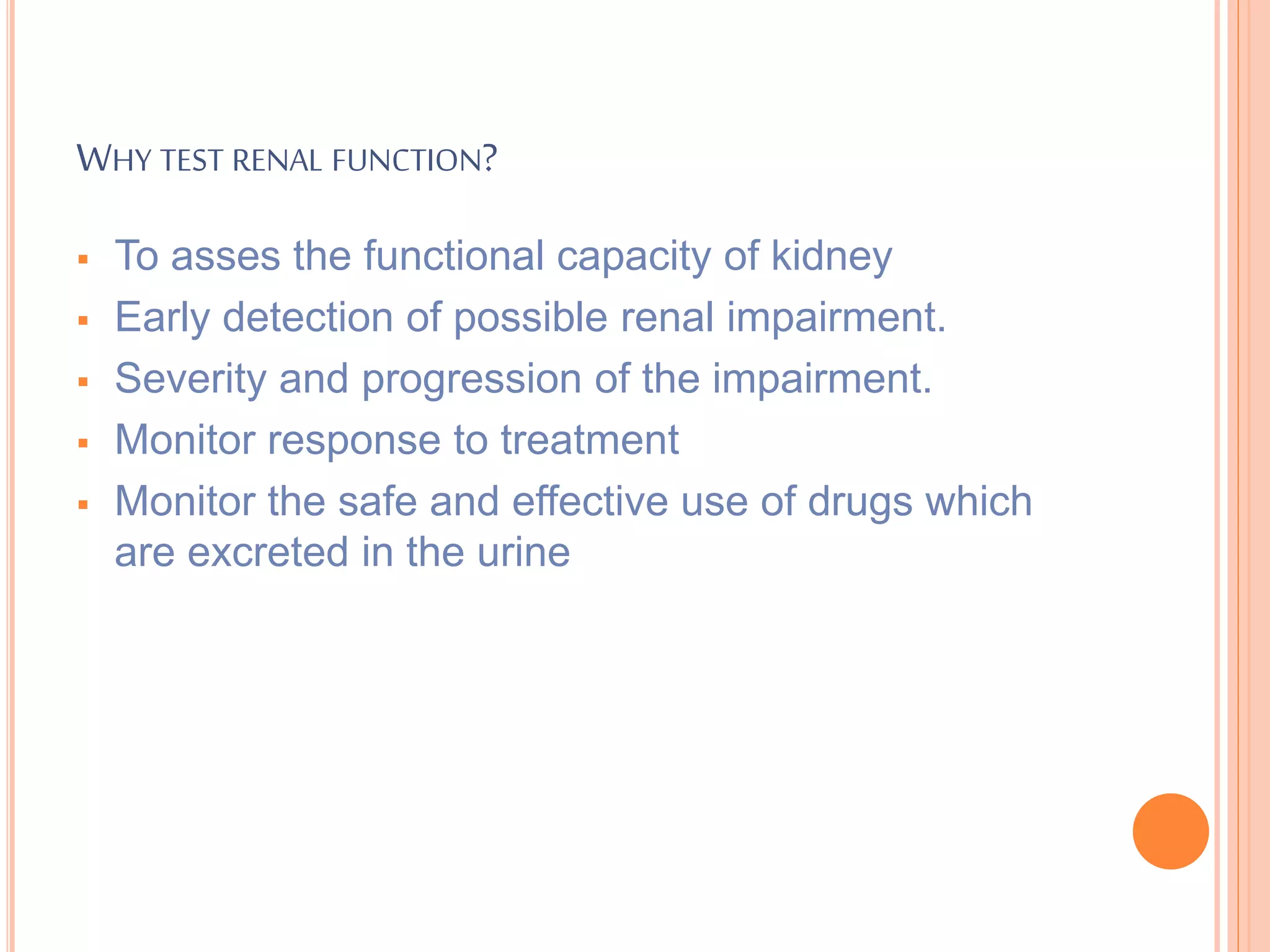 Renal function test | PPTX