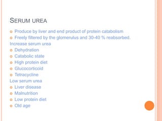 Renal function test | PPTX