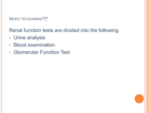 Renal function test | PPTX