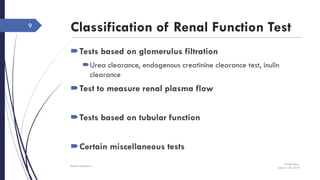 Renal function test | PDF