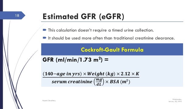 Renal function test