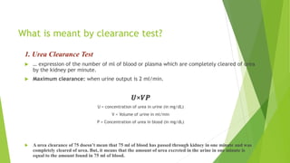 Renal function test | PPTX | Endocrine and Metabolic Diseases ...