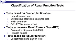 Renal function test | PPTX
