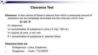 Renal function test | PPTX