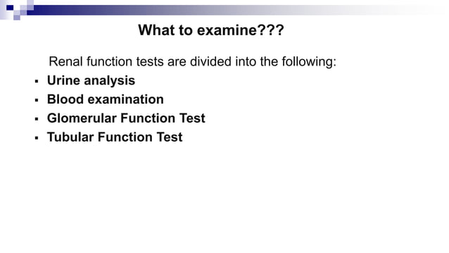 Renal function test | PPTX | Lung and Respiratory Health | Diseases and ...