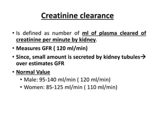 Renal function test for mbbs, bds, nursing, paramedics .pptx